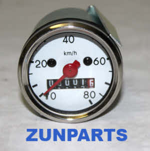 KILOMETERTELLER CHROOM/WIT 80 KM DIAMETER 48 | KMTW48